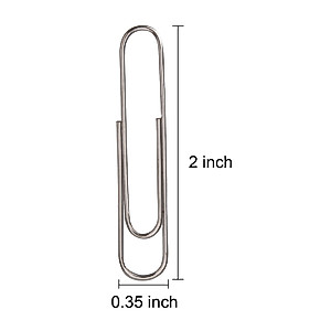 Sunmns 300 Pieces Large Size Paper Clips for Office School and Personal Use, 2 Inch