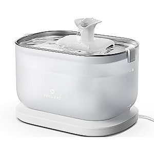 PETLIBRO Cat Water Fountain Stainless Steel with Wireless Pump, 2.5L/84oz Dockstream Automatic Pet Water Fountain for Cats Inside, Easy to Clean, BPA-Free Dog Water Dispenser with Two Flow Modes,White