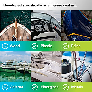 3M Marine Grade Silicone Sealant, 08027, For Boats and RVs, Above the Waterline Interior/Exterior Sealing, White, 10.3 fl oz Cartridge