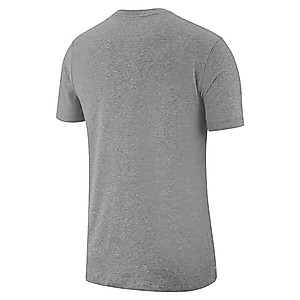 Nike Men's Dry Tee Drifit Cotton Crew Solid, Carbon Heather/White, Medium
