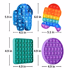 SoulLife 12 Pack Fidget Toys,Push Pop Fidget Sensory Toys Set,Stress Relief Gifts for Kids & Adults,Pop Bulk & Party Favors Toddler Toys for Easter Gifts,Party Supplies,Classroom Prizes