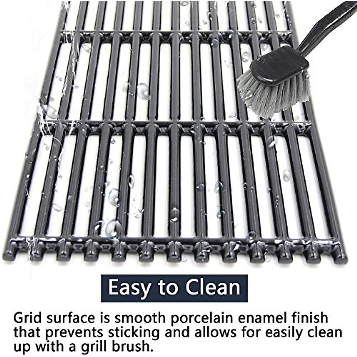 Hongso 17 inch Porcelain Coated Cast Iron Grates for Charbroil Commercial Tru Infrared 463242716, 466242715, 463242715, 466242815, G533-0009-W1, Lowe's 606682, Walmart 555179228, 3-Pk, PCB004
