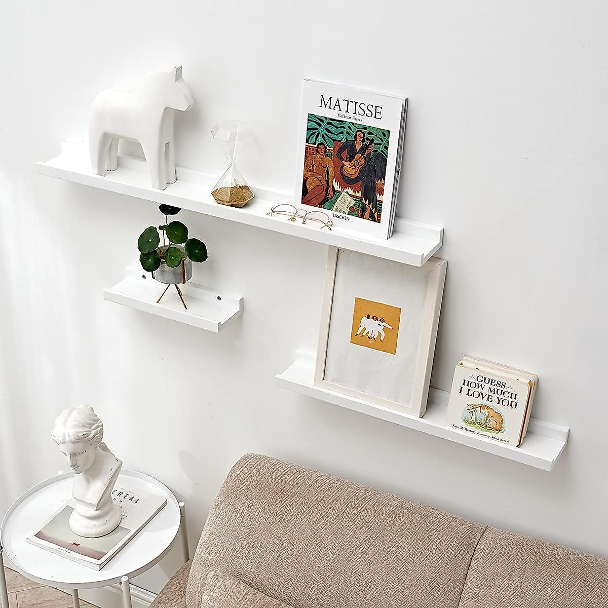 Recogwood 48 Inch Long Floating Shelves Wall Mounted, Solid Oak Wood Shelf for Storage, Modern Picture Ledge Shelf for Bedroom Living Room Bathroom Kitchen, 48 * 4 * 1.5 (1 Pack)