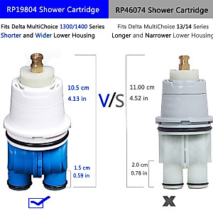 RP19804 Shower Cartridge Assembly Compatible with Delta Faucet 1300/1400 Series Tub and Shower Valves, Replacement Pressure Balance Cartridge For Delta Select Monitor Valves (1993-2007)