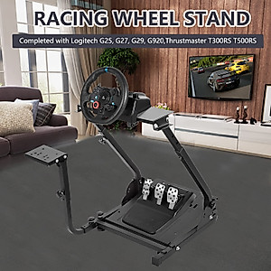 Hottoby G920 Steering Wheel Stand Fit for Logitech G25 G27 G29 G923,Tilt-Adjustable Racing Simulator Cockpit, Shifter Mount Pro,Not Included Wheel and Pedals