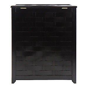 Oceanstar BHV0100MH Bowed Front Veneer Laundry Wood Hamper, Dark Mahogany Finished