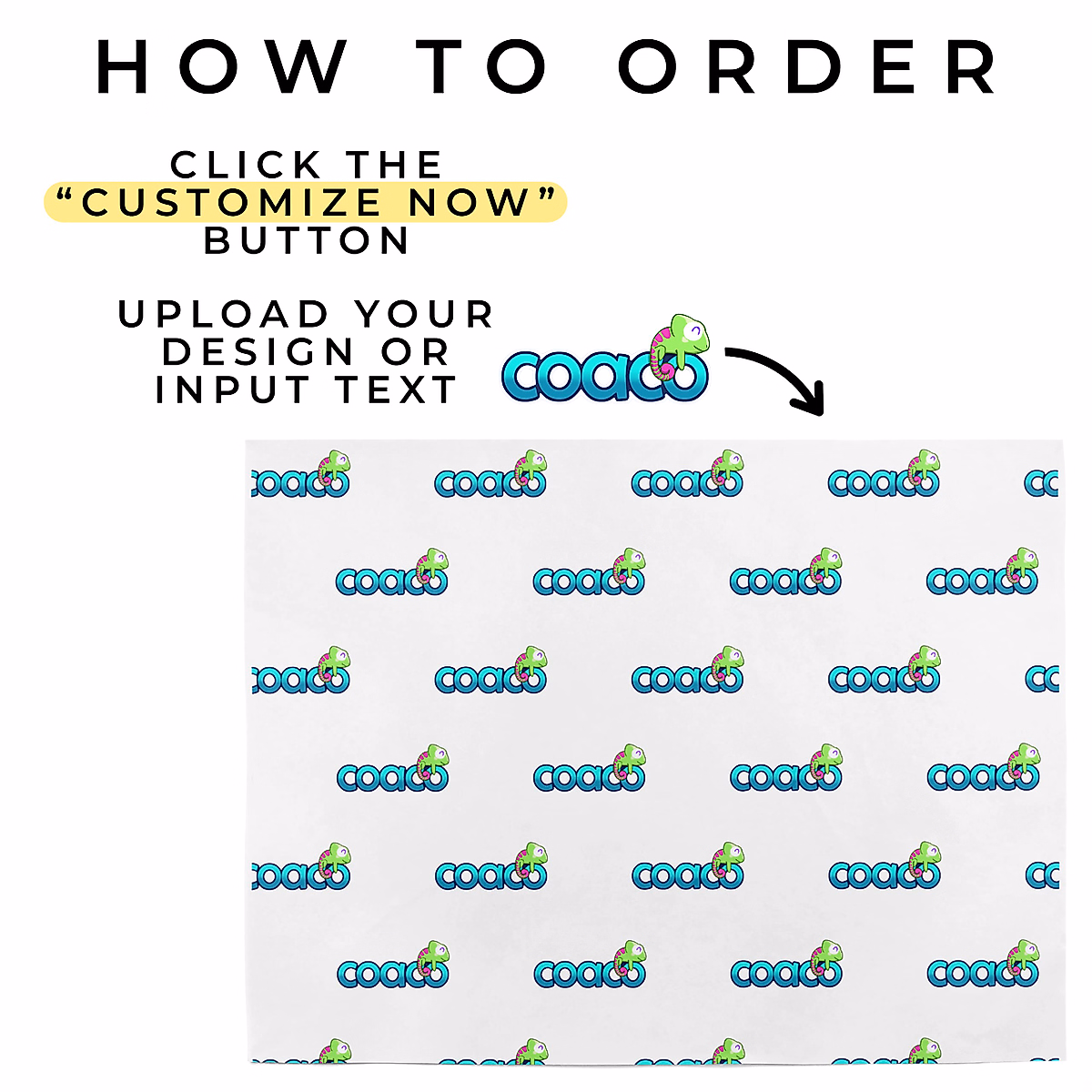 COACO Personalized Tissue Paper, Your Custom Design, Logo, or Text, Great for Holiday or Special Occasion, Small Business Packaging or Gift Wrapping, Gift Bags, 30, 50, or 100 Count, Blush (18"x10")