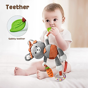 stochastic box Stroller Rattles for Baby, Rattle Music Toy, Car Seat Music Toy for Boys/Girls Newborn Toys 0 3 6 Months Brain Development Rabbit