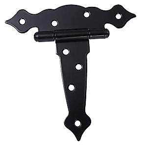 CRILSTYLEO Door Hinge gate Hinges Galvanized Fence Post Chain Link Fence gate Chain Link gate Closer Decorative T Strap Hinge Shed Hinge Steel to Wood Fence Bracket with Canopy Hardware Iron