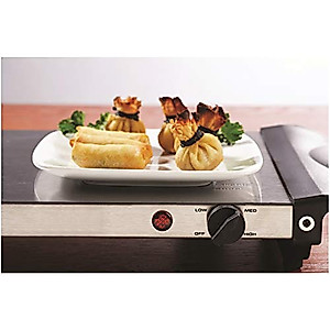 Brentwood Buffet Server and Warming Tray 3 Pan, 4.5 Quart, Brushed Stainless Steel