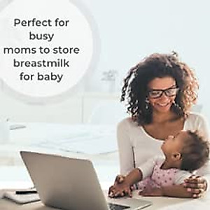 Zomee Breastmilk Baby Bottle Cooler Travel Bag - Insulated to Keep Milk Cold - Includes 2 Ice Packs and 4 Bottles - Perfect for Nursing Moms