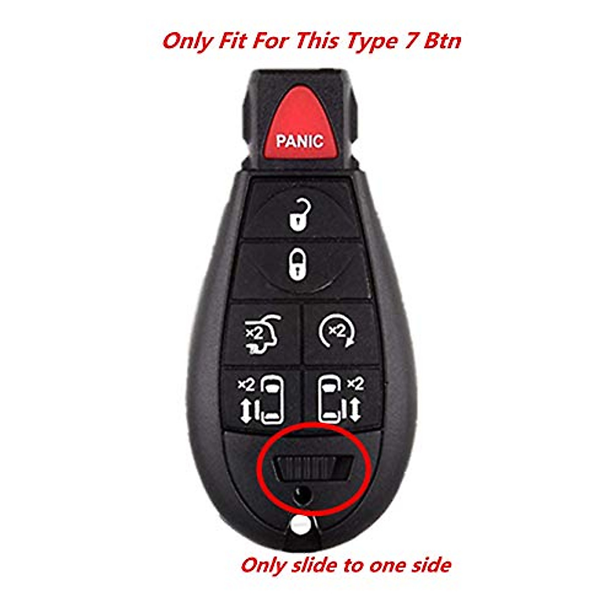 KAWIHEN Key Fob Case Replacement for Town and Country Dodge Grand Caravan IYZ-C01C M3N5WY783X 56046708AB 56046708AE(Just a Case)