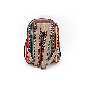 Unique Hand Print Mini Hemp Backpack Small Back Pack Hippie Bag Pack Festival Bag Pack 100% Hemp|100 VEGAN| FAIR TRADE | Handmade with Love