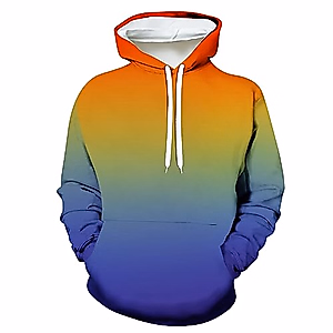 Jamgty Mens Fleece Hoodies Lightweight Long Sleeve Gradient 3D Graphic Print Pullover Sweatshirt for Christmas Halloween