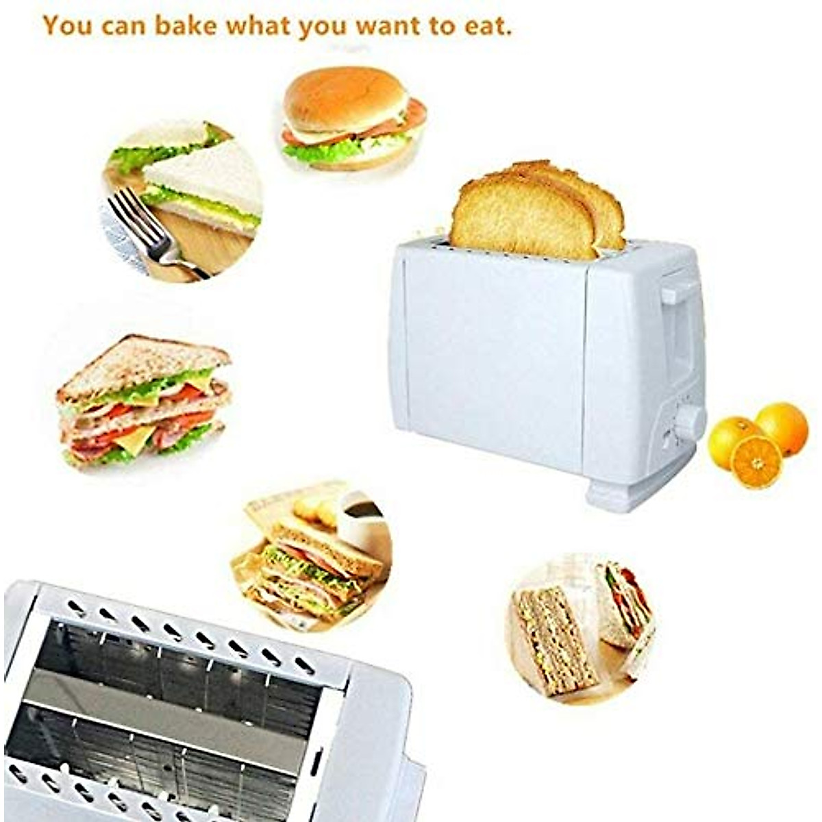 Hovico Toaster 2 Slice,Extra Wide Slot Toasters 2 Slice 6 WHITE Settings and Removable Crumb Tray, Stainless Steel Toasters Breakfast Machine