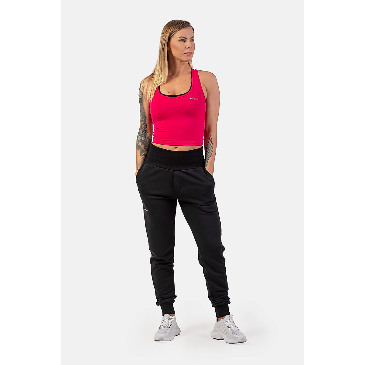 NEBBIA Sporty Slim-Fit Crop Tank Top 422 Pink