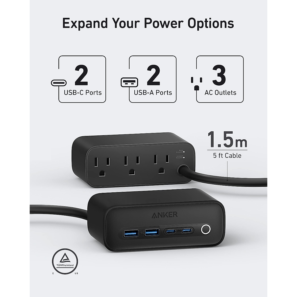 Anker 525 Charging Station,7-in-1 USB C Power Strip and Anker USB C Power Strip, 521 Power Strip
