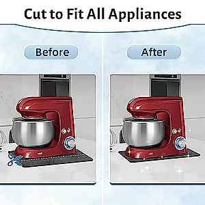 LOPNUR Appliance Slider Cut to Fit, Kitchen Appliance Sliders 360 Degree Rotation Moving on Counter, Coffee Mat Heat Resistant Mat, Appliance Mover for Espresso Machine, Food Processor (Medium, Grey)