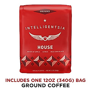 Intelligentsia Coffee, Light Roast Ground Coffee - House 12 Ounce Bag with Flavor Notes of Milk Chocolate, Citrus, and Apple