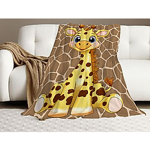 Giraffe Blanket Giraffe Fleece Throw Blanket Super Soft Warm Cozy Fuzzy Plush Giraffe Blanket Gifts for Girls Boys Kids Room Decor 40"X50"