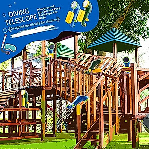 Restroma 2 Pack Playground Periscope Toys Playground Swing Set Accessories Playground Plastic Periscope Playset Equipment for Kids Outdoor Playhouse Backyard Treehouse (Green,Blue)