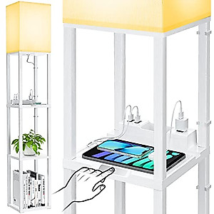 Maxsure Floor Lamp with Shelves - Touch Contro LED Floor Lamps with 3 Color Temperature