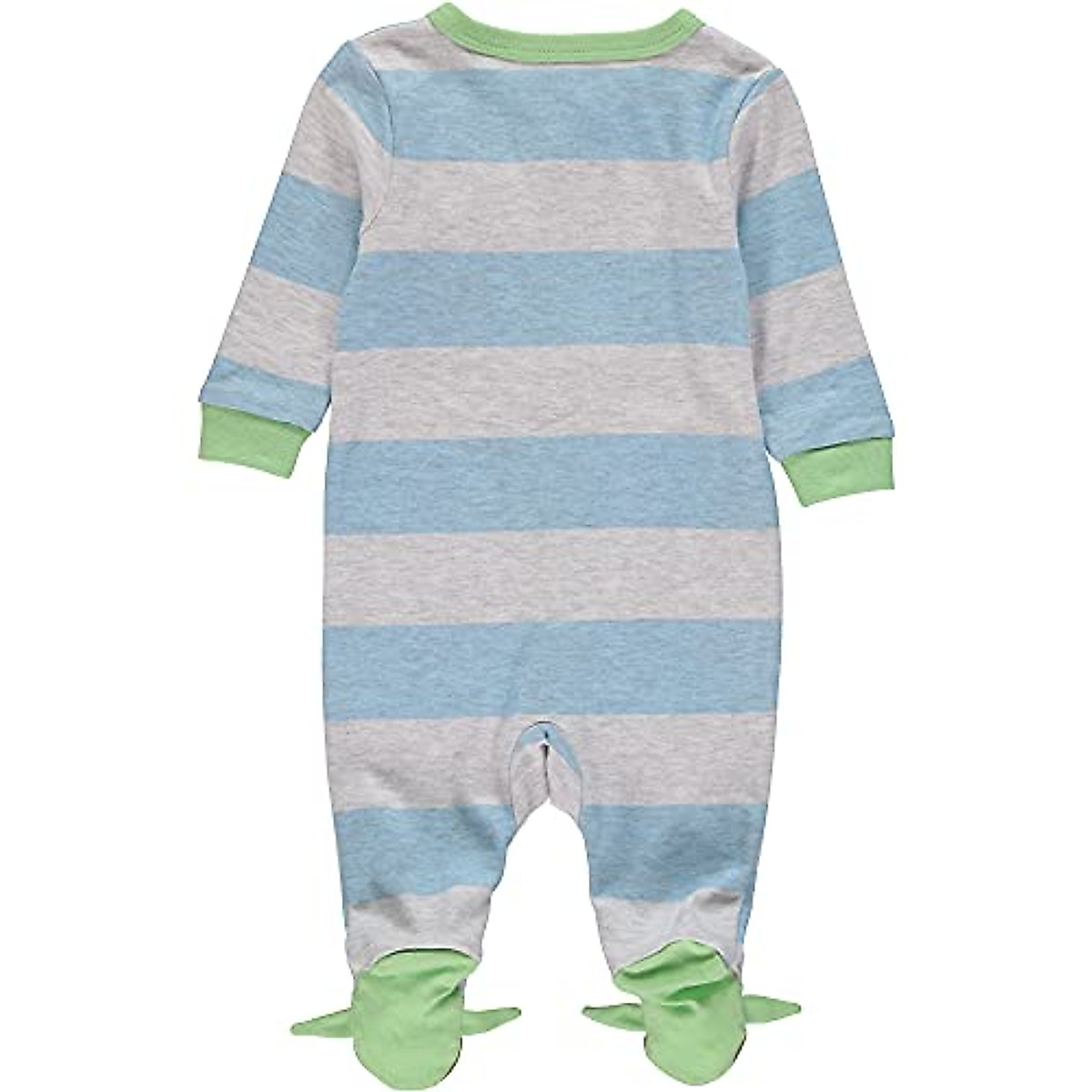 Star Wars Baby Boys Mandalorian Footie Pajamas Romper Featuring Baby Yoda - Baby Pajamas - Baby Sleeper (Blue/Grey/Green, 3-6M)