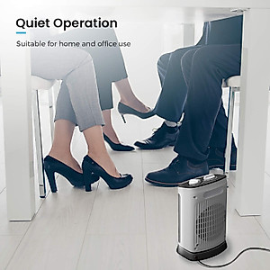 Pro Breeze Oscillating Ceramic Space Heater 1500W – Heater Fan with 6 Operation Modes, Adjustable Thermostat, Overheat Protection and Tip-over Switch – Fan Heater for Home Office, Bedroom, Desk