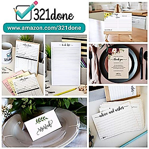 321Done Date Night Ideas (50 Cards) 4" x 6" for Wedding, Anniversary, Bridal Shower Game - Large Rustic Kraft Tan - Made in USA