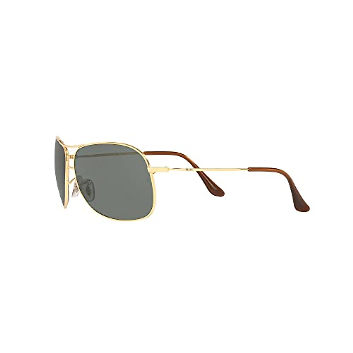Ray-Ban RB3267 Metal Aviator Sunglasses, Gold/Green, 64 mm