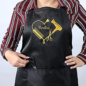 PLACE4PRINT Custom Embroidered hair stylist apron. Hair stylist apron. Hair stylist gift. Hairdresser apron. Personalized hair stylist apron. Beauty Salon aprons - Barber apron - Hair stylist gifts