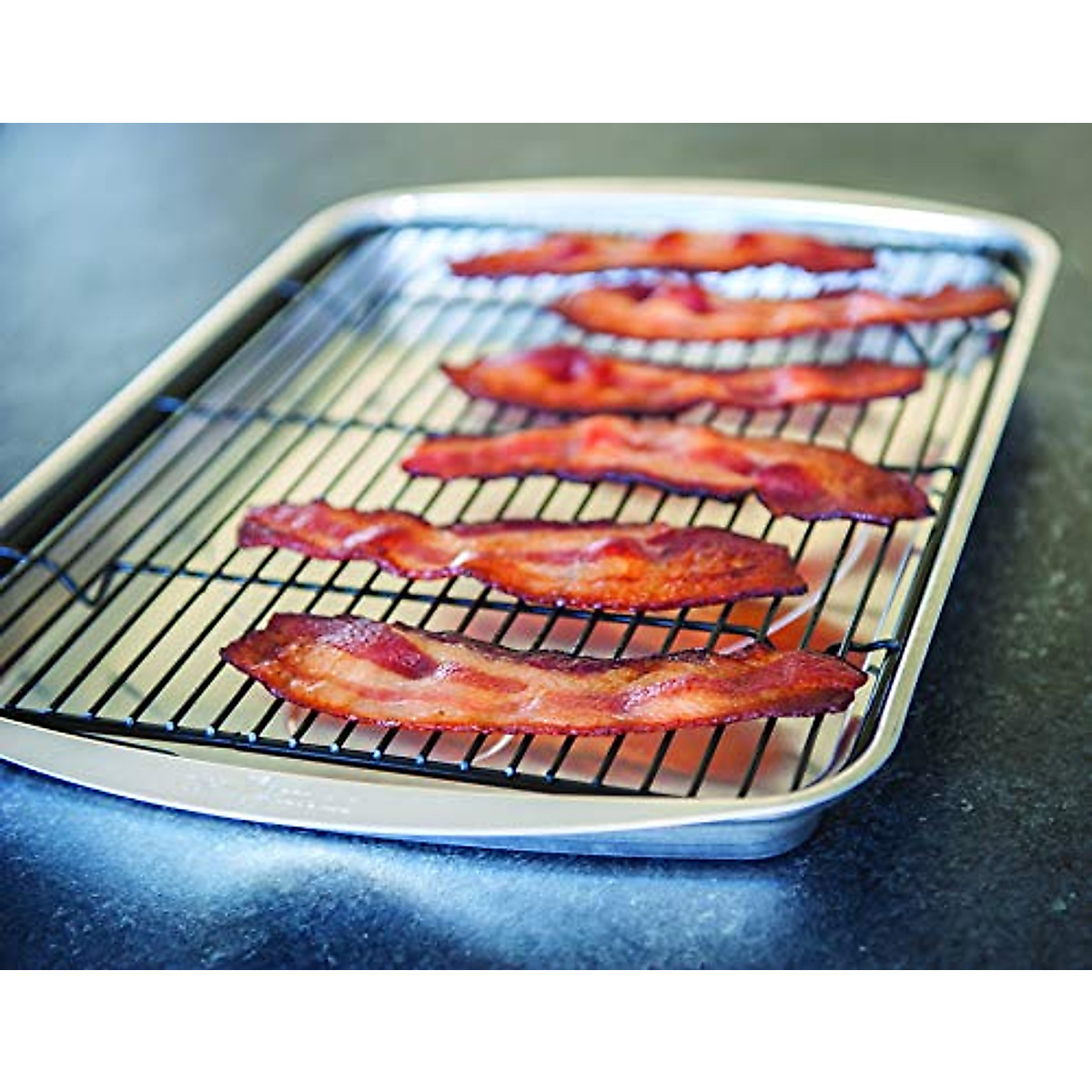 Nordic Ware 45027AMZ Oven Bacon Baking Tray, 17x12 in, Stainless Steel