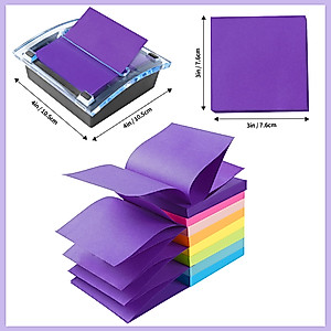 (8 Pack) Pop-up Sticky Notes 3x3 Inches, 8 Bright Colors Super Sticky Notes, Clean Removal, Recyclable, 84 Sheets/pad