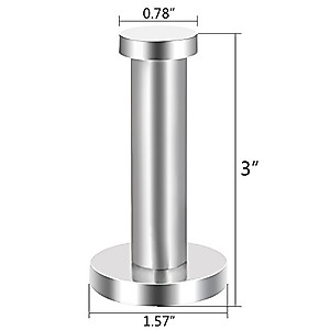 EBOOT 6 Pieces Stainless Steel Wall-Mount Robe Hook Coat Hook Towel Wall Hook, Brushed Nickel (3 Inch, Silver)