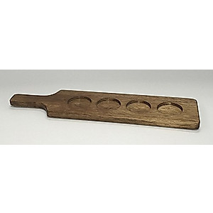 GET PB-1136-OAK Beer Flight Sampler Serving Paddle Only with Card Slit, 11" x 3.5", Oak