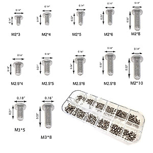 Easycargo 240pcs 12 sizes Laptop Screws Kit, Notebook Computer Replacement Screws Assortment Kit,M2 M2.5 M3, for Lenovo Toshiba Gateway Samsung HP IBM Dell Sony Acer Asus SSD Hard Disk SATA SSD M.2