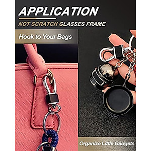 FEYOUN 4 Pack Metal Carabiner Keychain Key Clip Hook, 4 Key Rings Car Key Chain Clips Ring Holder Organizer for Men and Women, Car Accessories, Multi Color