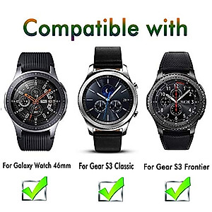 beukei (3 Pack) for Samsung Gear S3 and Gear S3 Frontier Screen Protector Tempered Glass, Anti Scratch, Bubble Free(Not Fit for Galaxy Watch 42mm and Gear S2 Smartwatch)