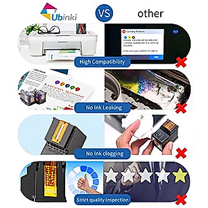 Ubinki 62XL Ink Cartridges Black Color Combo Pack Replacement for HP 62 hp62 XL 62XL for Envy 5540 5640 5660 7644 7645 OfficeJet 5740 8040 OfficeJet 200 250 Series Printer(1 Black, 1Tri-Color, 2-Pack)
