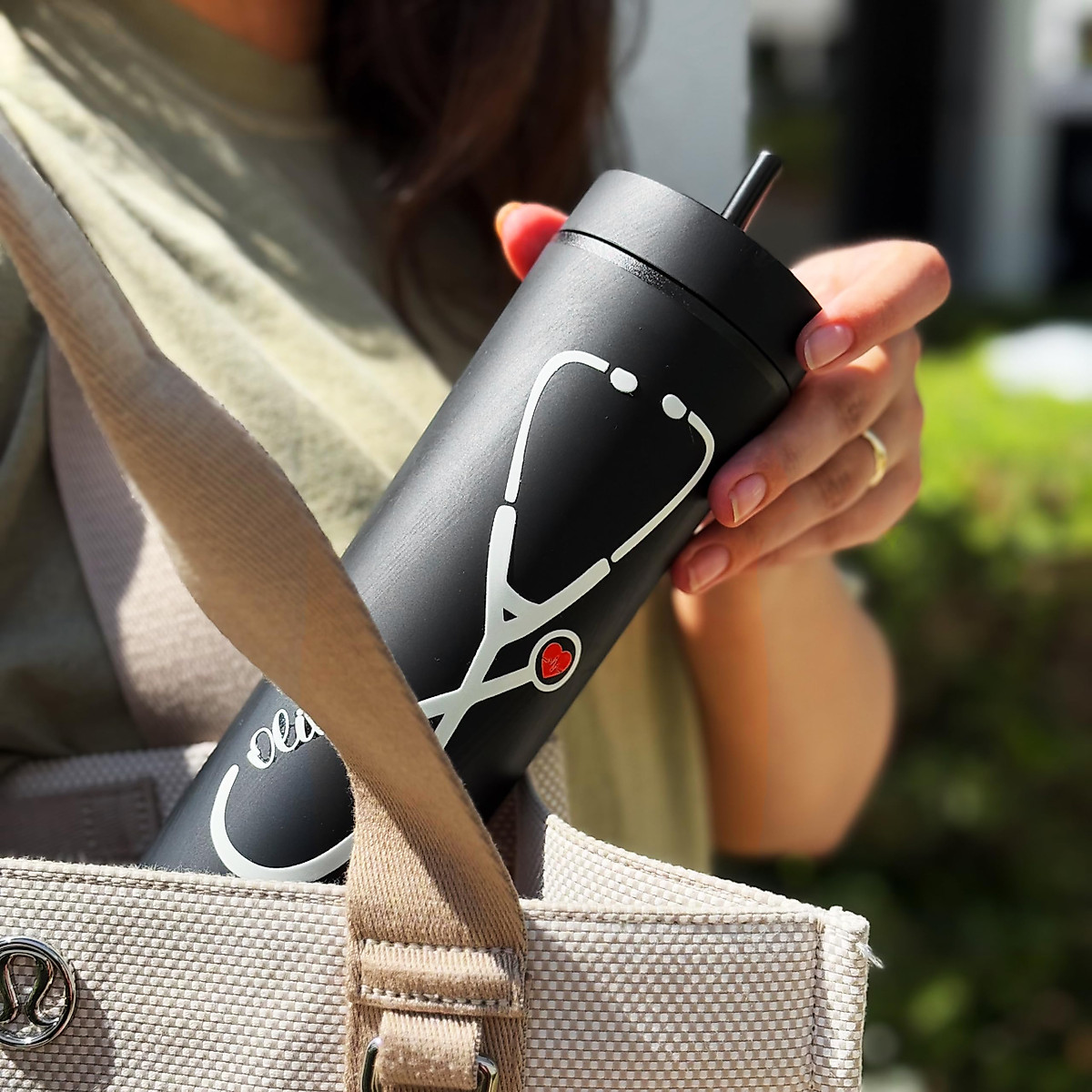 Personalized Skinny 16oz Tumbler for Nurses – Custom Gift for RN, LPN, ER or ICU Nurse – Graduation Present Idea, Thank You Present for Her – Nurse Week or Birthday Gift for Women