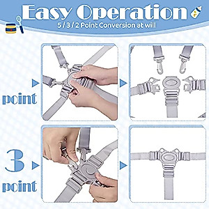 2 Pieces High Chair Replacement Straps Highchair Cover 5 Point Harness High Chair Straps Baby High Chair Straps for Stroller Pushchair Pram Buggy
