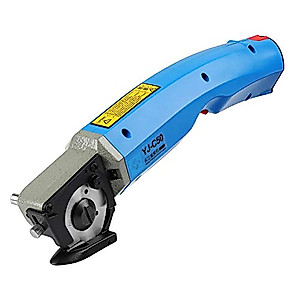 RESHY Portable Electric Cordless Rotary Fabric Cutter with 50mm Rotary Blade Rechargeable Hand-Held Fabric Cutting Machine Electric Scissors for Cutting Multi-Layer Fabric and Leather