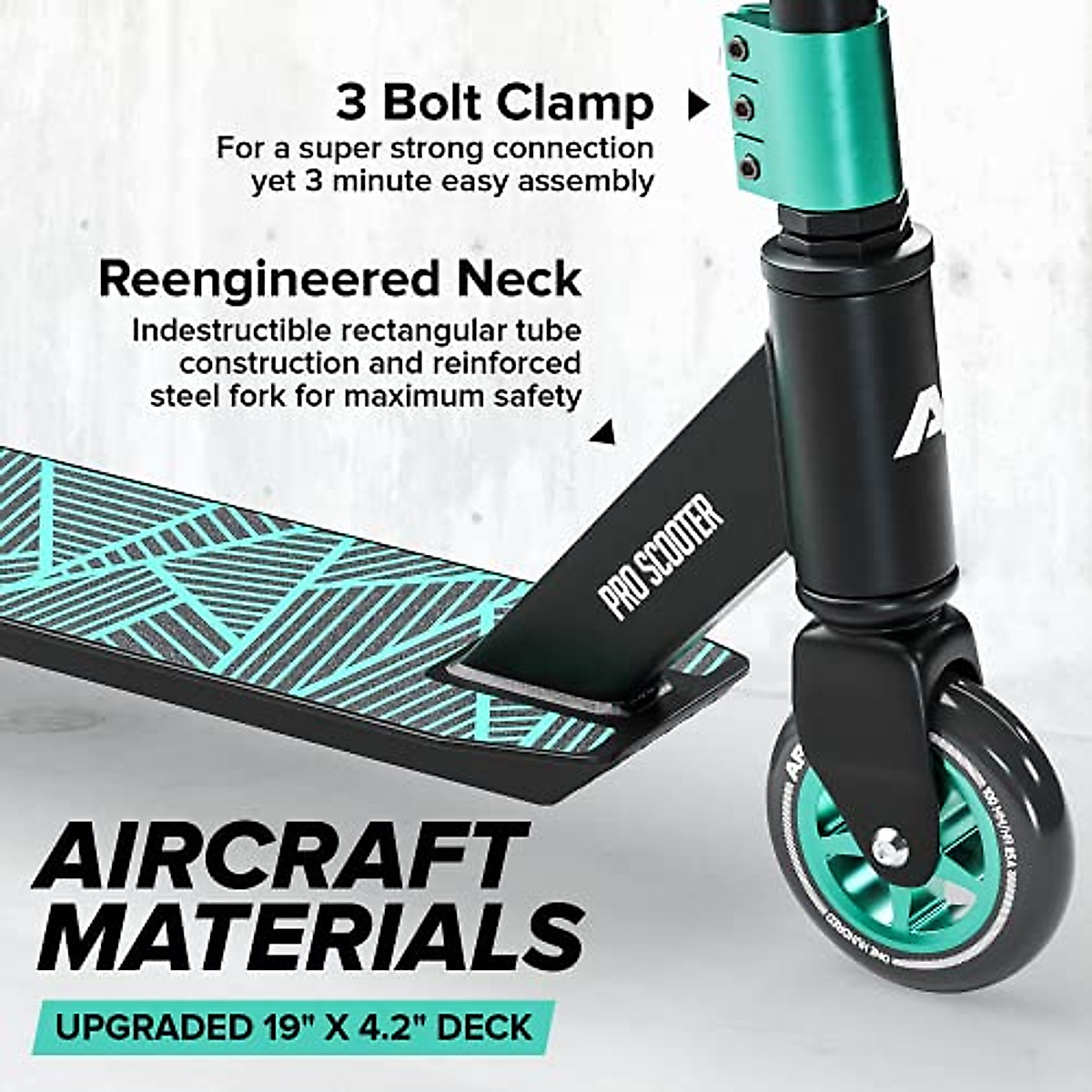 APOLLO Pro Scooter Genius Pro 4.0 - Trick Scooter for Teens & Adults - Pro Scooters for Kids, Freestyle Pro Scooter, Trick Scooters for Teens 12 Years and up, 220 LBS