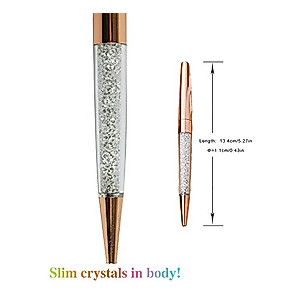 MengRan Rose Gold Pen Diamond Crystal Ballpoint Pens (Pack of 12)(rose gold)