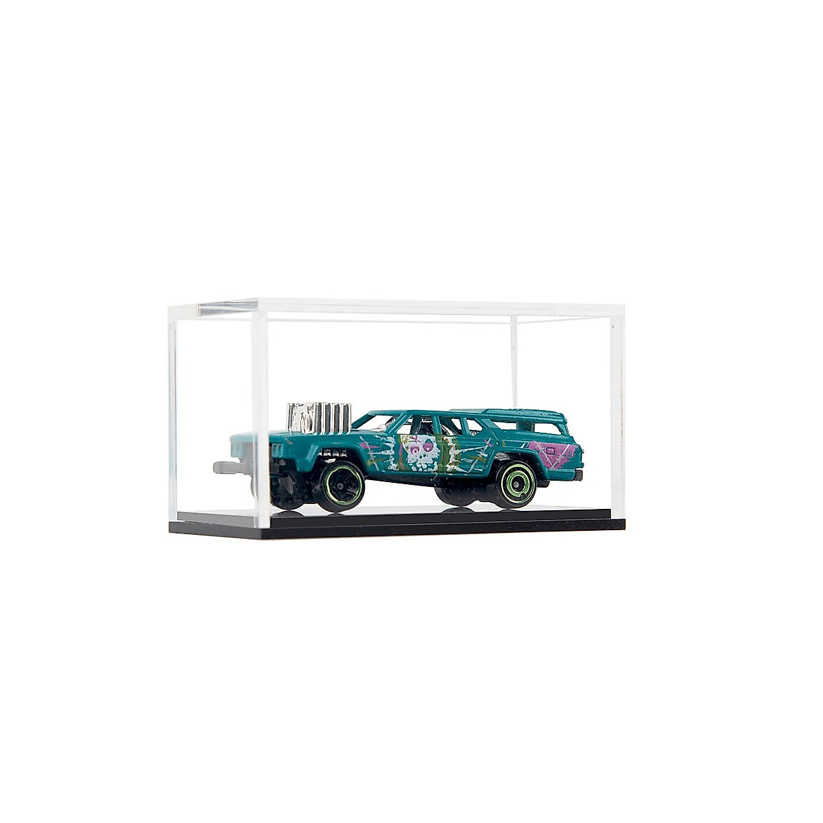2 Pack Clear Acrylic Hot Wheels Display Case Hotwheels Matchbox 1/64 Scale Toy Model Cars Display Case UV Protect Storage Collectors