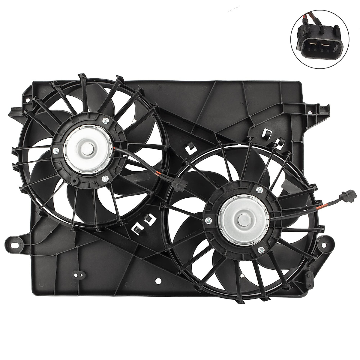BOXI 620-039 5137714AA Dual Engine Cooling Fan Assembly Fit for Dodge Challenger 2008-2010 for Chrysler 300 2005-2010 Charger 2006-2010 Magnum 2005-08