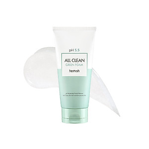 heimish All Clean Green Foam 5.3oz /150g | PH 5.5 balancing Wash & Exfoliating Facial gel Cleanser | Daily Care Cleansings, Sebum control, Acne treatment, Wash for Deep pore cleansing