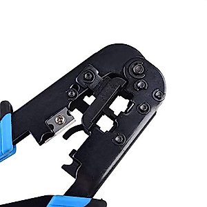 Cable Matters Modular RJ45 Crimp Tool (Ethernet Crimper) with Built-in Wire Cutter and Stripper - 10-Pack Cat6 RJ45 Connectors Included