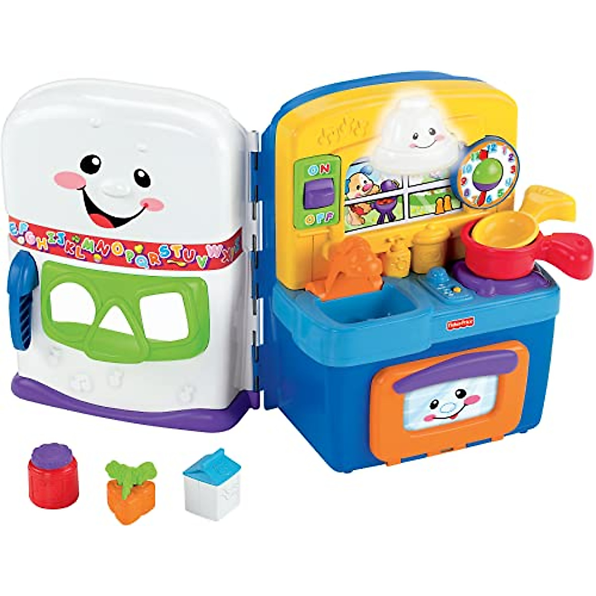 Fisher-Price Laugh & Learn Toddler Playset, Learning Kitchen with Music Lights & Bilingual Content for Baby to Toddler Pretend Play