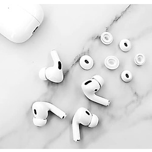 3 Pairs Compatible with AirPods Pro 1st 2nd Ear Tips Buds, Small Medium Large 3 Size Replacement Silicone Rubber Eartips Earbuds Gel Accessories Compatible with AirPods Pro 2 and 1st - S/M/L White